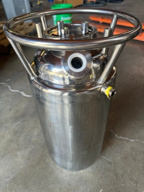 Used - 20 Lb. Jacketed Stainless Steel Solvent Tank 8" x 20" w/ 4 ...